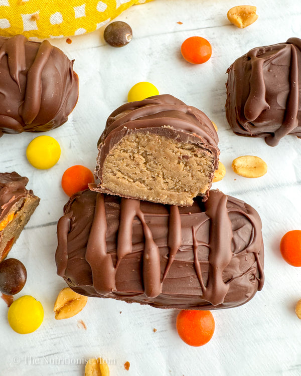 CHOCOLATE PEANUT PROTEIN CANDY BARS (VEGAN) - Nutritionist Mom